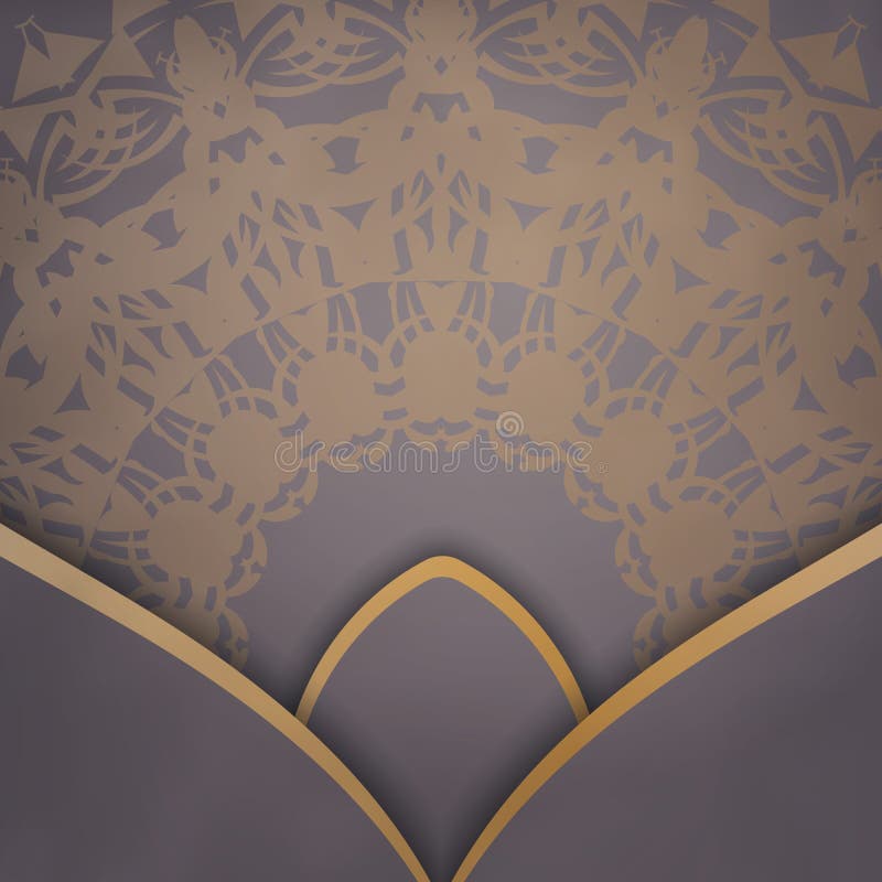 Brown Indian Gold Pattern Greeting Flyer Prepared for Typography. Stock ...