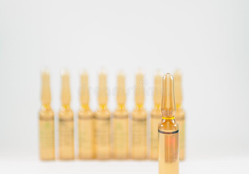 Two Brown Injection Ampules Stock Photo - Image of clinical, health ...