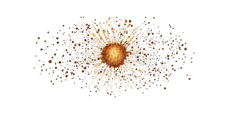 Brown Ink Splatter with Radial Pattern Isolated on Transparent ...