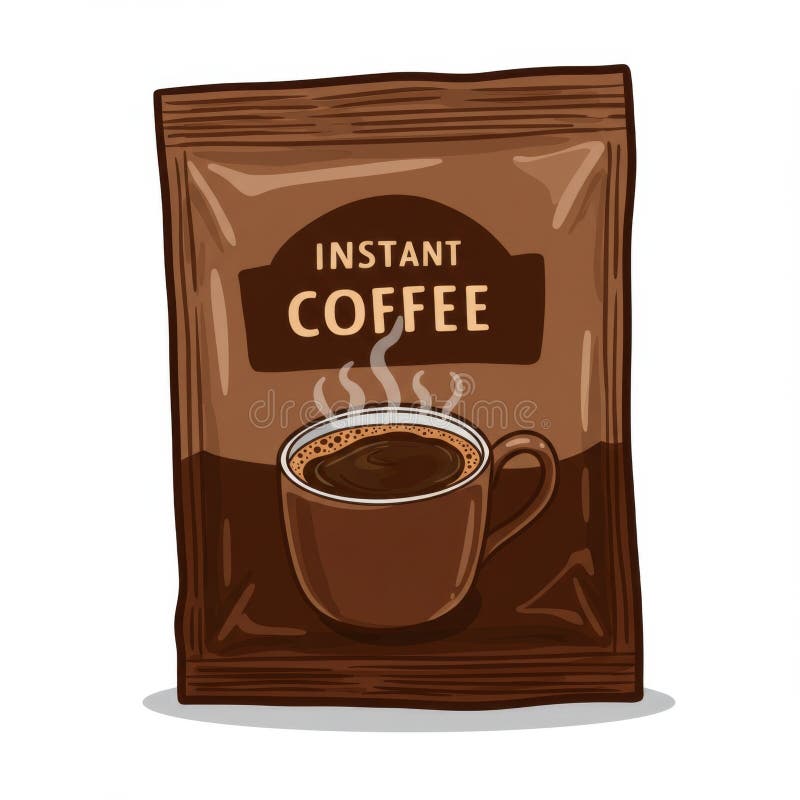 Brown Instant Coffee Packet Illustration Stock Illustration ...