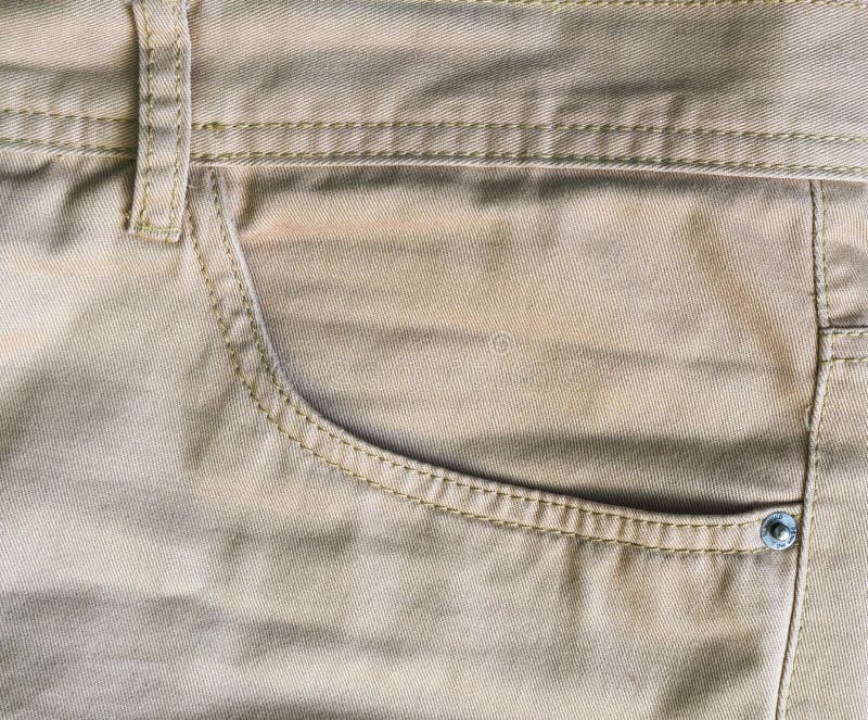 Brown Jeans Front Pocket, Close Up Detail. Stock Image - Image of ...
