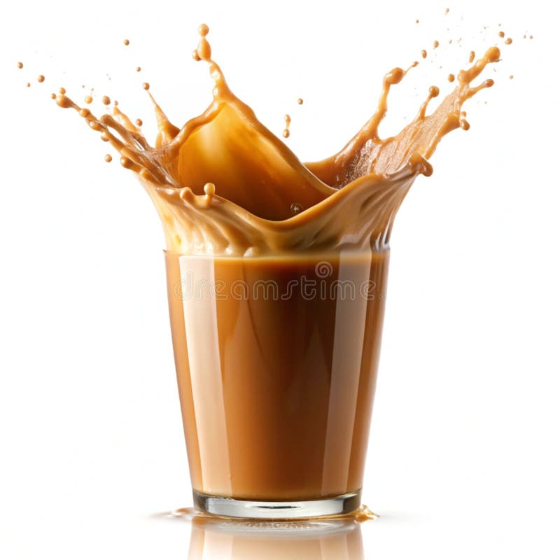 Brown Juice Splash Isolated on White Background Stock Illustration ...