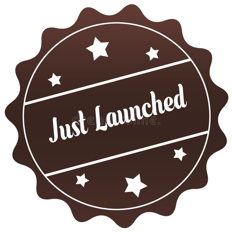 JUST LAUNCHED Red Button Badge. Stock Illustration - Illustration of ...