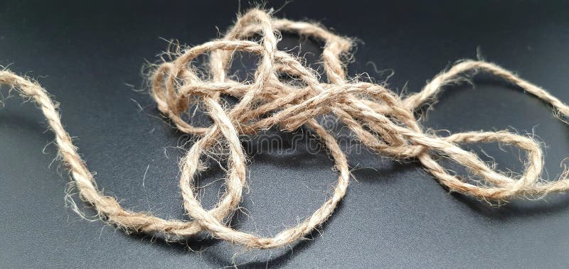 Brown Jute Isolated Closeup. Natural Brown Rope. Rope Isolated. Stock ...