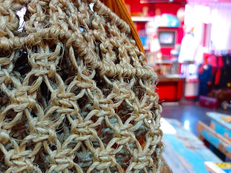 Brown jute mesh close up stock photo. Image of thread - 248995714