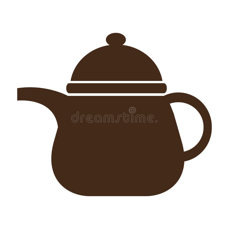 Brown Kettle Front View, Graphic Stock Illustration - Illustration of ...