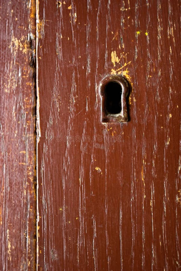Brown Keyhole on Wooden Gate Stock Image - Image of closed, lock: 12990163