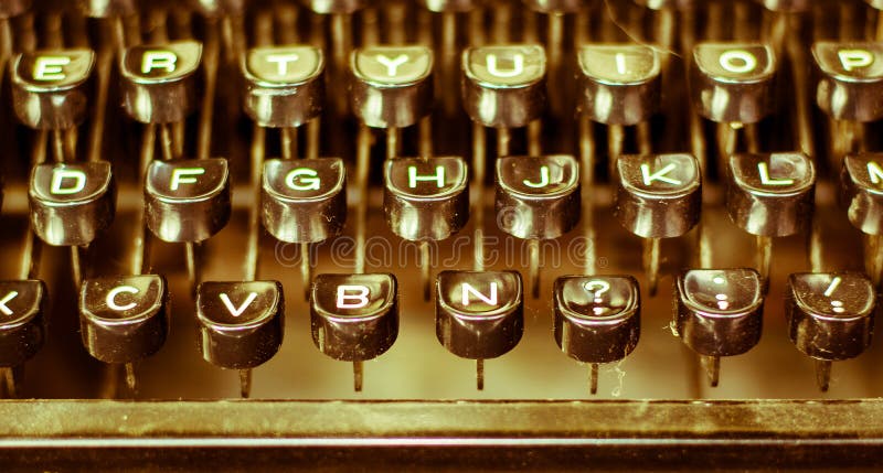 The Brown Keys of an Old Typewriter Stock Image - Image of letters ...