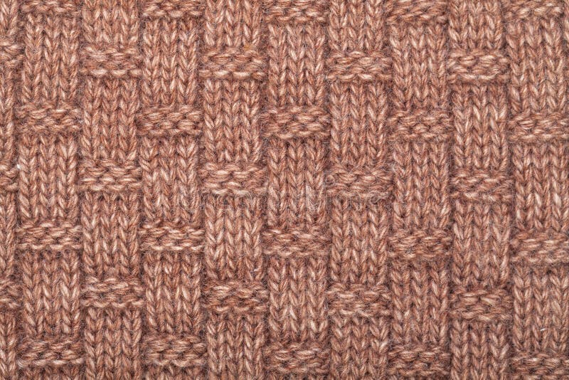 Brown Knitted Melange Textile Pattern Stock Photo - Image of closeup ...