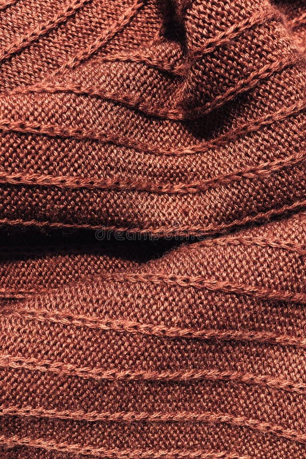 Knitted Brown Sweater Texture. Brown Texture With Cable Pattern. Stock ...