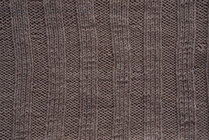 Brown Knitted Textured Background, Knit with the Front and Back Loops ...