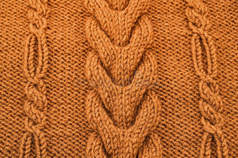 Brown Knitted Textured Closeup. Background Stock Image - Image of ...
