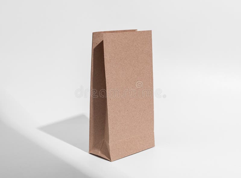 Brown Kraft Paper Bag Mock Up. Craft Pouch, Package, Vertical Packet ...