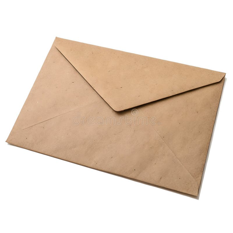 Brown Kraft Paper Envelope Front View Stock Illustration - Illustration ...