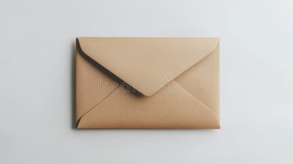 Brown Kraft Paper Envelope on White Background Stock Illustration ...
