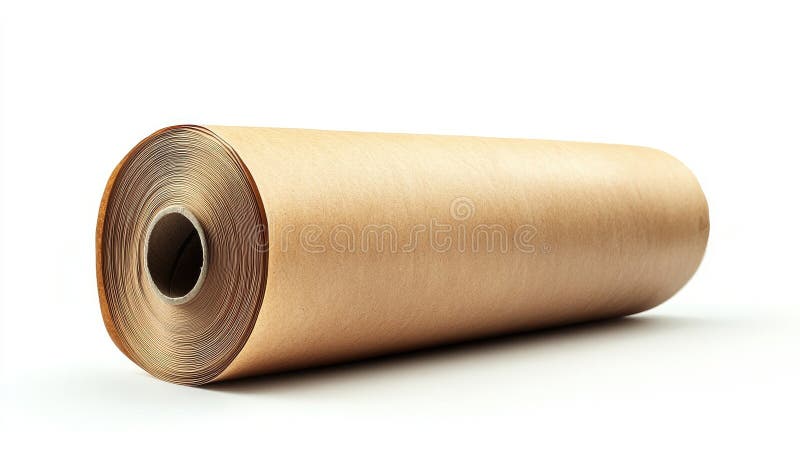Brown Kraft Paper Roll Material Packaging Stock Illustration ...