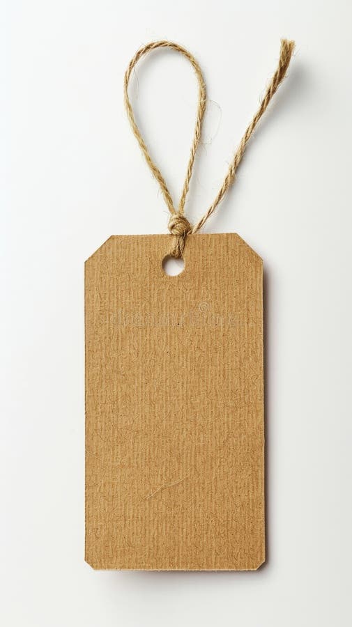 Simple Kraft Paper Tag String Isolated White Studio Shot Stock Photos ...