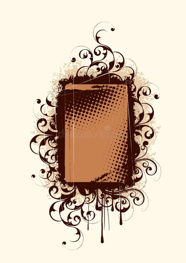 Label on Background with Spots and Flowers Isolated Stock Illustration ...