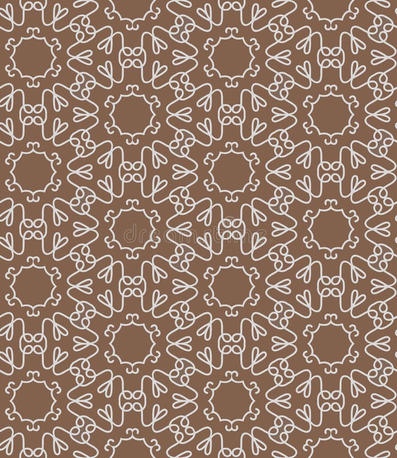 Brown Lace Seamless Pattern. Stock Illustration - Illustration of ...