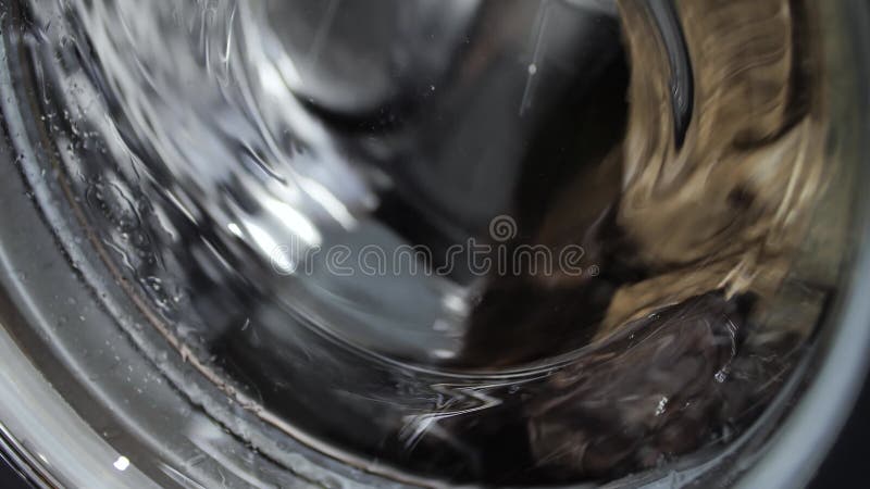 Brown Laundry is Washed in Washing Machine Stock Video - Video of ...