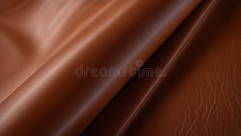 Brown Leather Background Showing Folded Material with Texture and ...