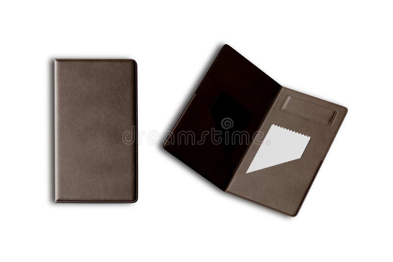 Brown Leather Bill or Check Folder with Check Paper Inside. Stock ...