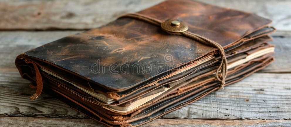 Brown Leather Book with Ring Stock Image - Image of style, vintage ...