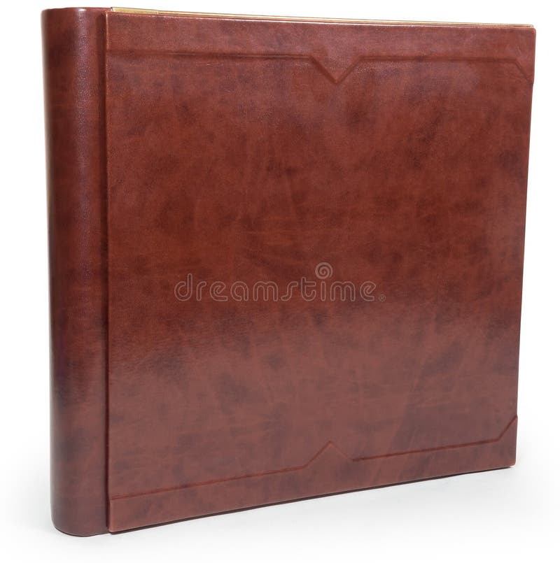 Brown Leather Book on Wite Backround Stock Image - Image of isolated ...