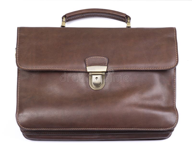 Brown leather briefcase stock photo. Image of brown, single - 63220510