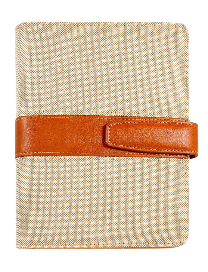 Brown Leather and Canvas Cover Note Book Isolated Stock Photo - Image ...