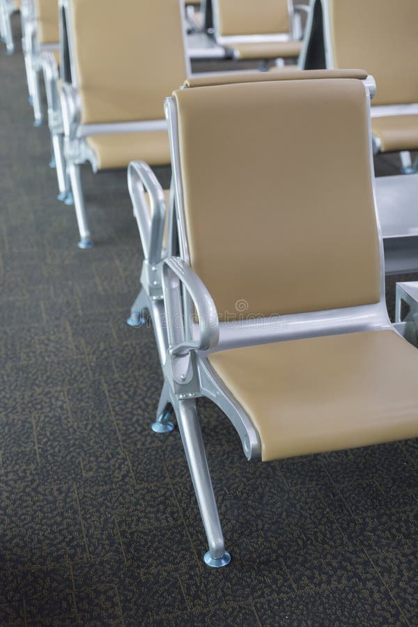 Brown Leather Chair in Airport Terminal Stock Photo - Image of airport ...