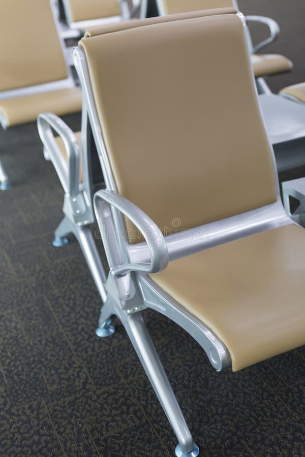 Brown Leather Chair in Airport Terminal Stock Image - Image of chair ...