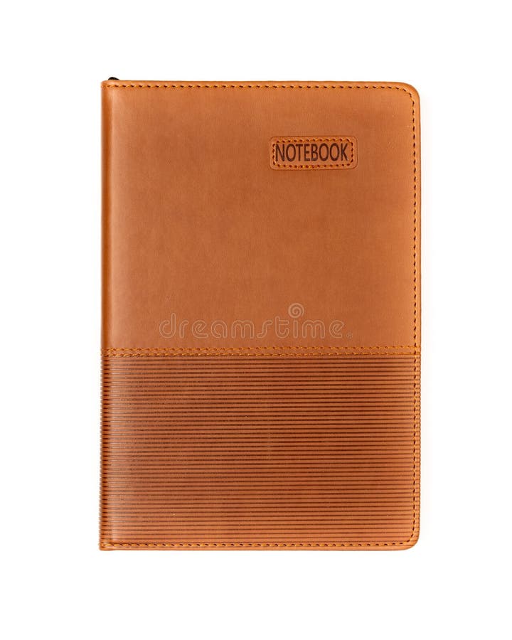 Leather Closed Notebook Isolated on White Stock Photo - Image of mockup ...