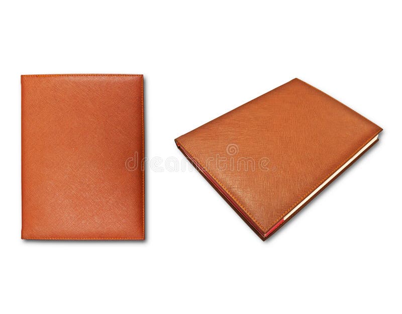Silk Brown Color Cover Note Book Isolated Stock Image - Image of book ...