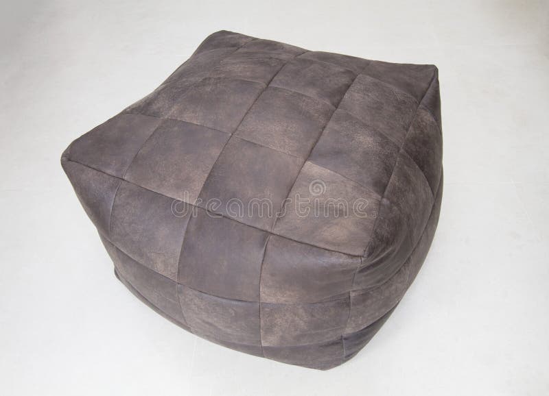 Brown leather cube chair stock image. Image of modern - 117999451