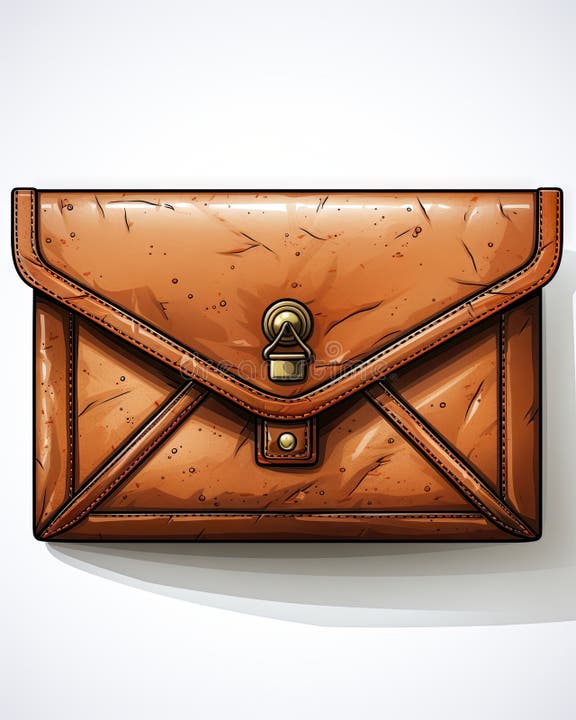 A Brown Leather Envelope with a Lock on the Front of it. Generative Ai ...