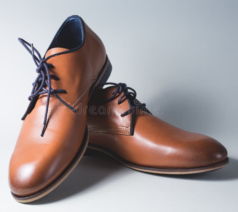 Brown Leather Executive Shoes. Stock Image - Image of lace, business ...