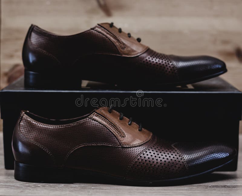 Brown Leather Executive Shoes Stock Image - Image of executive, sport ...