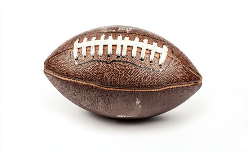 Brown Leather Football on a Plain Background, Emphasizing Its Texture ...