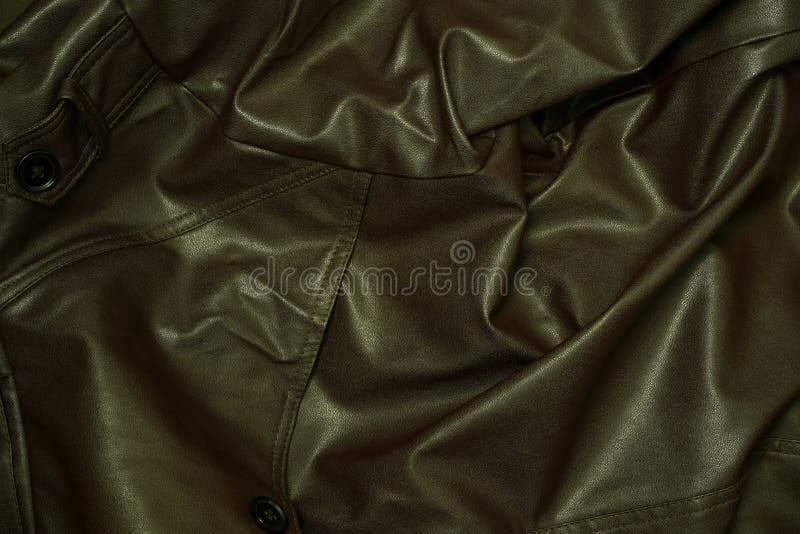 Brown Leather Jacket and Seam Pattern Stock Image - Image of rough ...