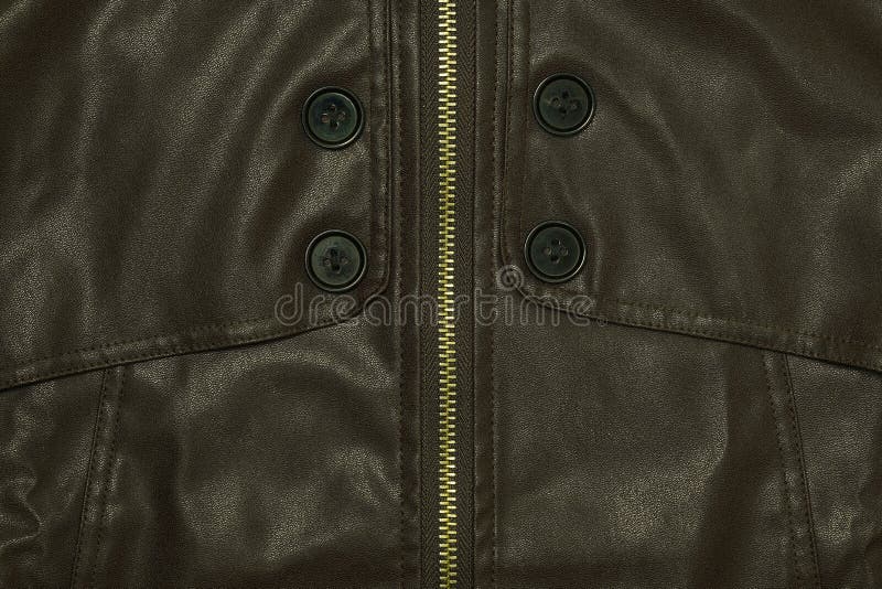 Brown Leather Jacket and Seam Pattern Stock Image - Image of close ...