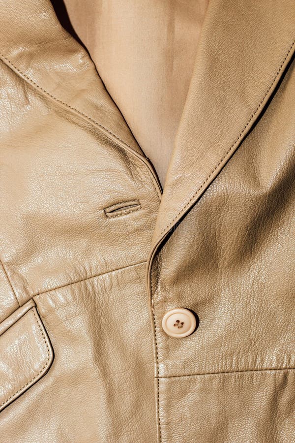 Brown Leather Jacket Texture, Genuine Soft Leather. Stock Photo - Image ...