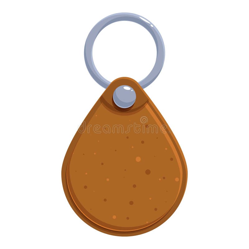 Brown Leather Keychain Hanging on White Background Stock Vector ...