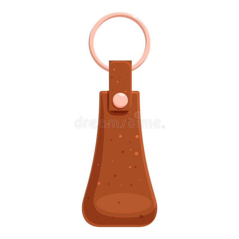 Brown Leather Keychain with Metal Ring for Key Holding Stock ...