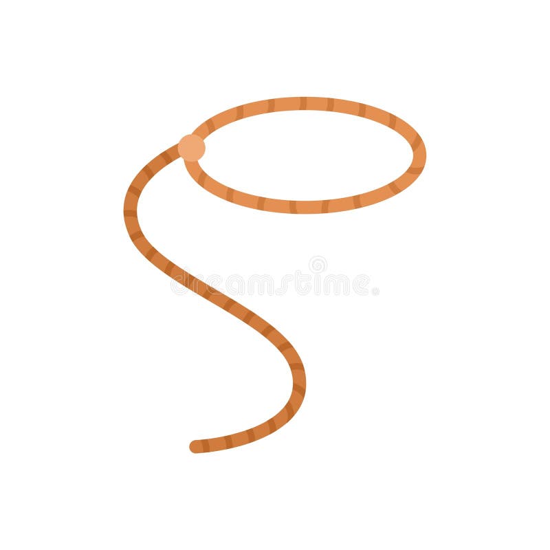 Brown Leather Lasso Forming Loop on White Background Stock Illustration ...