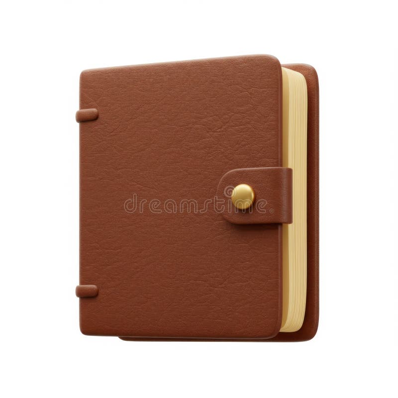 Brown Leather Notebook with Gold Clasp Stock Illustration ...