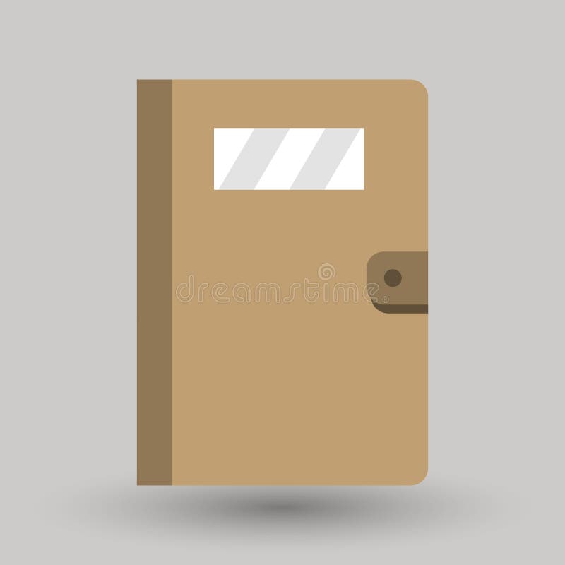 Brown Leather Notebook, Note, Book, Report, Journal Vector Illustration ...