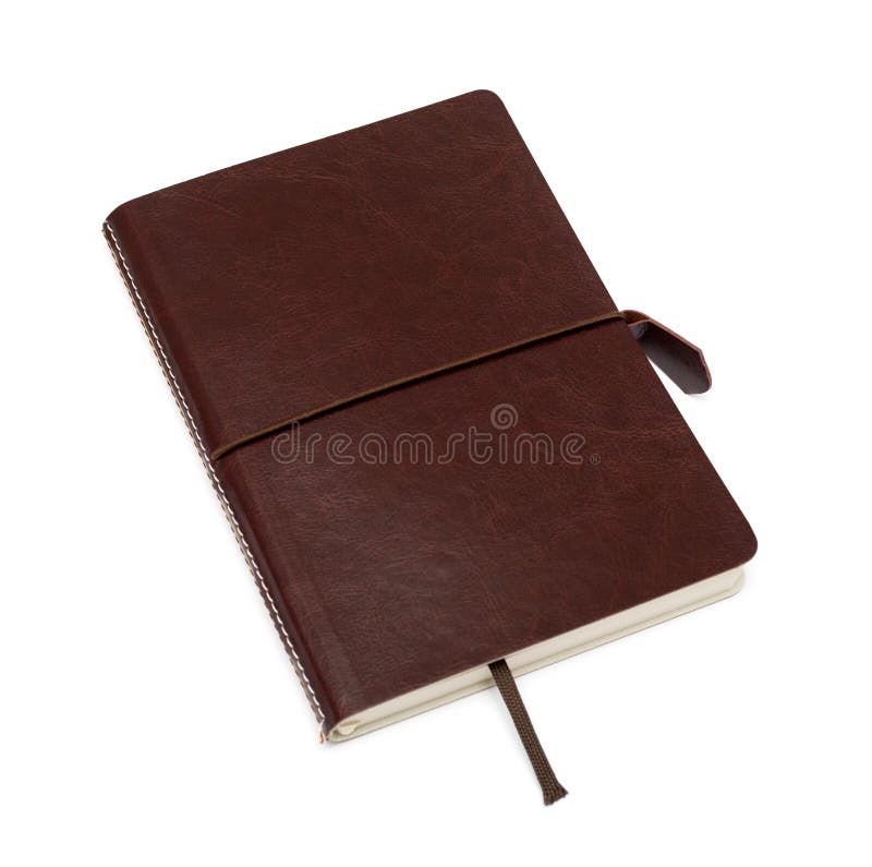 Brown leather notebook stock photo. Image of education - 48490218