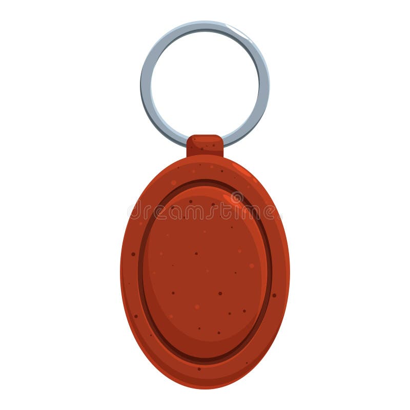Brown Leather Oval Keychain Holding Keys on White Background Stock ...