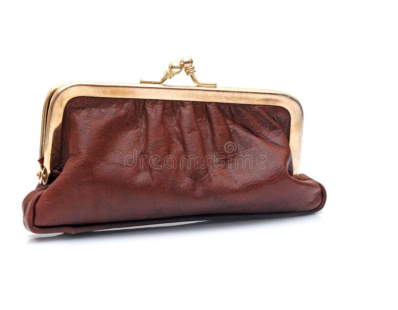 Brown leather purse stock image. Image of metaphor, brown - 27916005